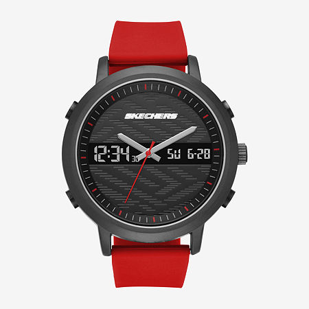 Skechers Lawndale 48MM Analog-Digital Chronograph Watch - Red