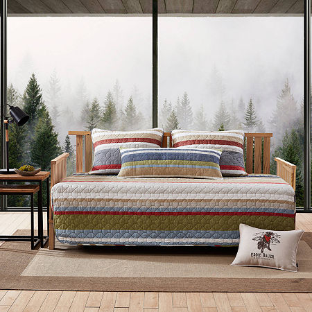 Eddie Bauer Ladder Stripe 4-Pc. Quilt Set  Daybed - Red/Gray