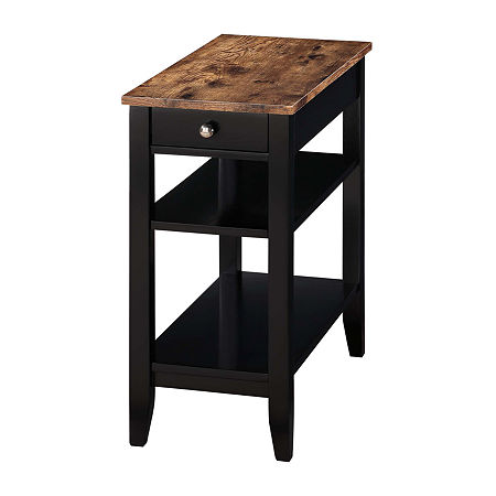 Convenience Concepts 23.5 Mdf Ah 1 Drawer Chairside End Table - Barnwood  Black