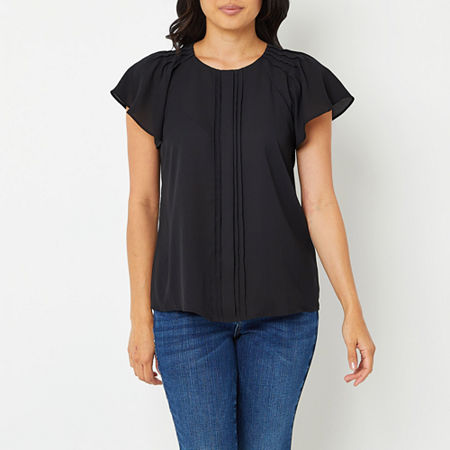Click here for Worthington Womens Round Neck Short Sleeve Petite... prices