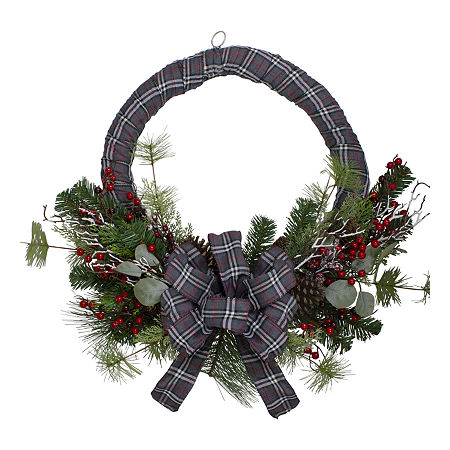 Click here for Northlight Gray And Red Plaid Artificial With Red... prices
