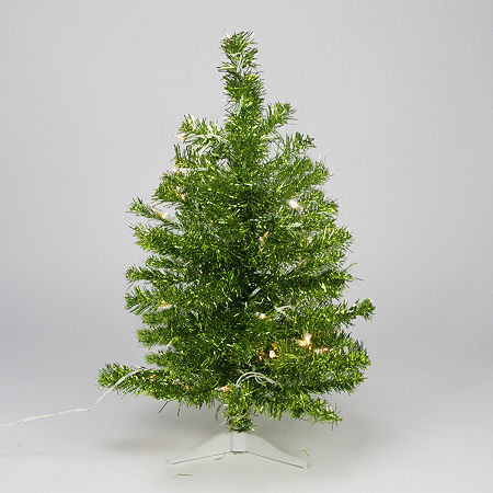 Northlight 2 Paradise Lime Green Tinsel Pine Artificial Tree - Green