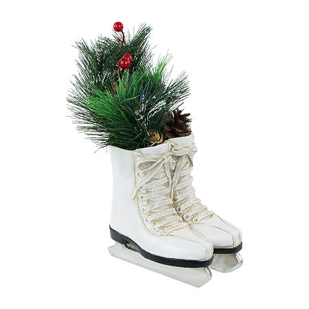 Click here for Northlight 12 Led White Skates With Floral Arrange... prices