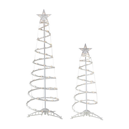 Click here for Northlight Set Of 2 Clear Outdoor Spiral Cone Tree... prices