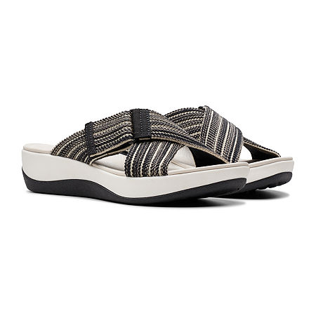 Clarks Womens Cloudsteppers Arla Wave Sandals - Black Combination