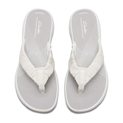 Clarks Womens Breeze Rae Flip-Flops, Color: White - JCPenney