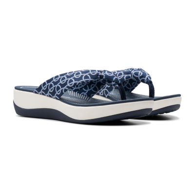Clarks Womens Arla Glison Flip-Flops, Color: Nautical Print - JCPenney