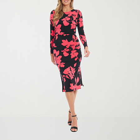Click here for London Style Womens Long Sleeve Midi Floral Sheath... prices