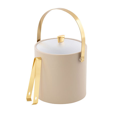 Kraftware Arc Ice Bucket and Ice Tong  3 Quart - Taupe