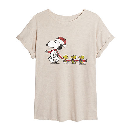 Click here for Peants Snoopy And Woodstock Scarf Tee Womens Crew... prices