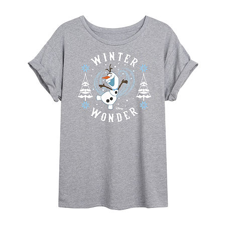 Click here for Frozen Olaf Winter Wonder Womens Crew Neck Short S... prices