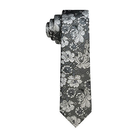 Click here for J. Ferrar Floral Tie  One Size  Black prices