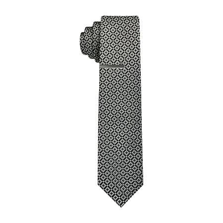 Click here for J. Ferrar Geometric Tie  One Size  Black prices