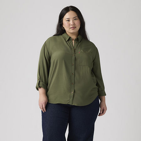 Click here for Levis Plus Size Darlene Long Sleeve Shirt - Deep D... prices