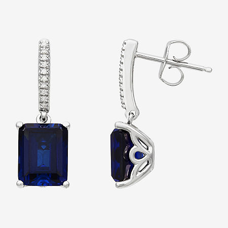 Click here for Womens Diamond Accent Lab Created Blue Sapphire St... prices