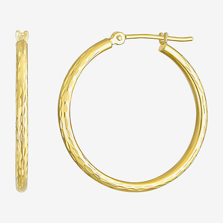 Click here for Womens 10K Gold 25mm Round Hoop Earrings  One Size prices