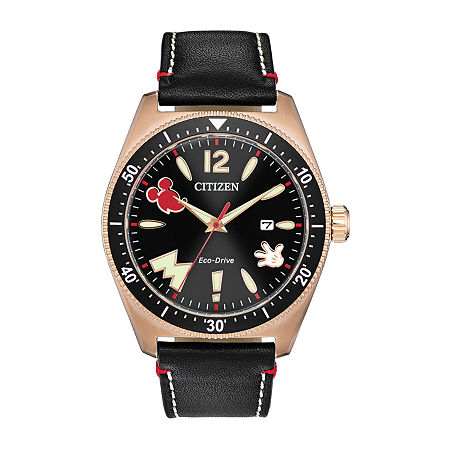 Click here for Citizen Disney Mickey Mouse Mens Black Leather Str... prices