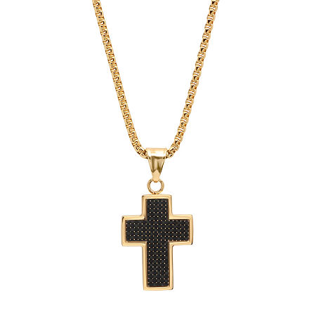 Click here for Mens Stainless Steel Cross 14 Inch Pendant Necklac... prices