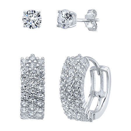 Click here for Womens Cubic Zirconia Sterling Silver Earring Set... prices