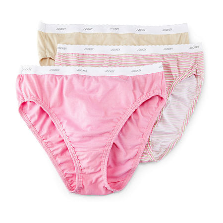 Jockey Classics French Cut Underwear 3 Pack 9480  9481  Extended Sizes - Siena Sunset/Simple Stripe Pink/Egyptian