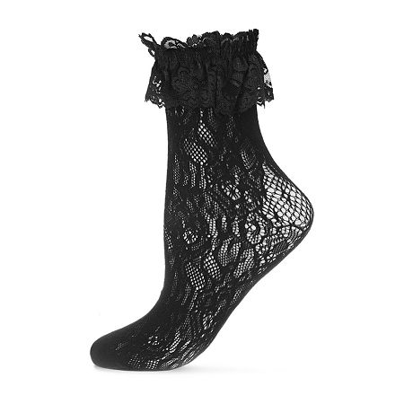 Click here for MeMoi Ruffle Lace Womens 1 Pair Crew Socks  9-11... prices