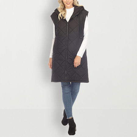 Click here for Womens White Mark Diamond Quilted Hooded Puffer Ve... prices