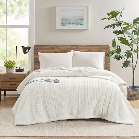 Click here for Madison Park Sherpa Heated Blanket  Twin - Ivory prices