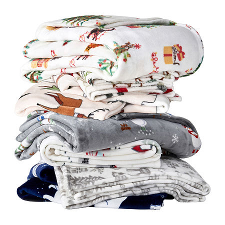 Click here for Linery Velvet Plush Fleece Printed Blanket  One Si... prices
