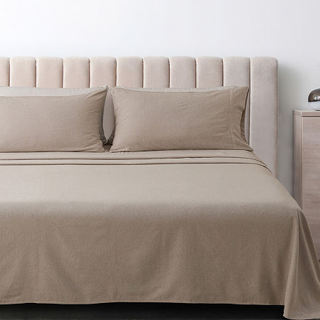 Click here for Linery Heathered Solid Flannel Sheet Set  One Size... prices