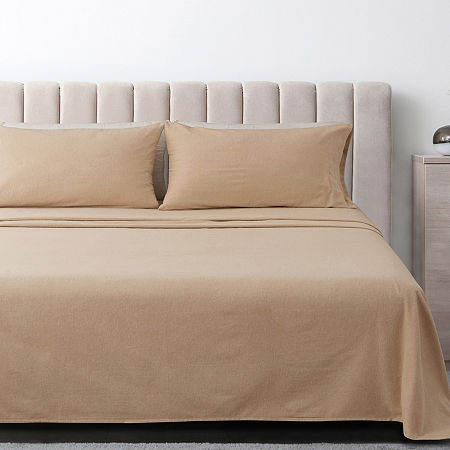 Click here for Linery Heathered Solid Flannel Sheet Set  One Size... prices