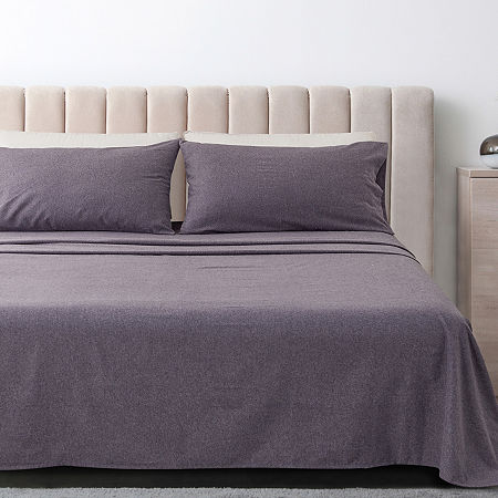 Click here for Linery Heathered Solid Flannel Sheet Set  One Size... prices