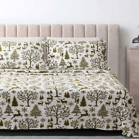 Click here for Linery Printed Velvet Plush Cozy Sheet Set  One Si... prices