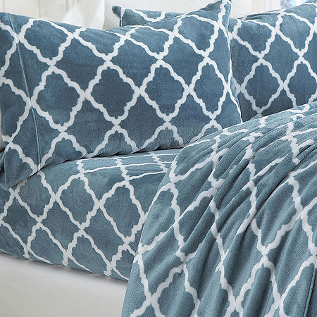 Click here for Linery Printed Velvet Plush Cozy Sheet Set  One Si... prices