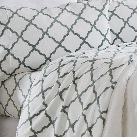 Click here for Linery Printed Velvet Plush Cozy Sheet Set  One Si... prices