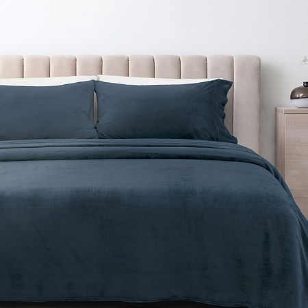 Click here for Linery Solid Velvet Plush Cozy Sheet Set  One Size... prices