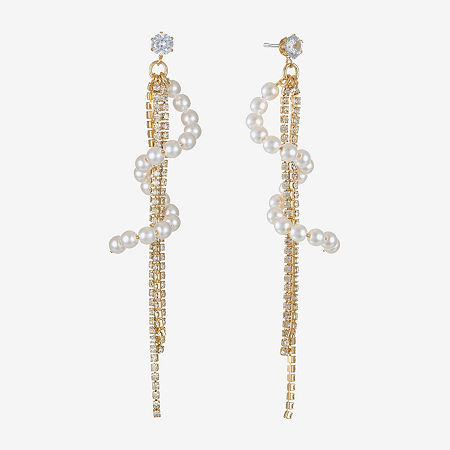 Click here for Bijoux Bar Gold Tone Womens Glass Simulated Pearl... prices