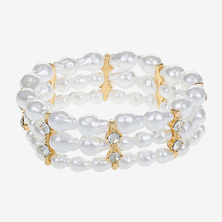 Click here for Bijoux Bar Gold Tone Womens Glass Simulated Pearl... prices