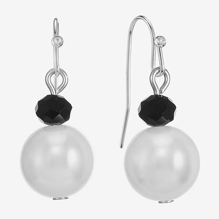 Click here for Mixit Silver Tone Womens Simulated Pearl Drop Earr... prices