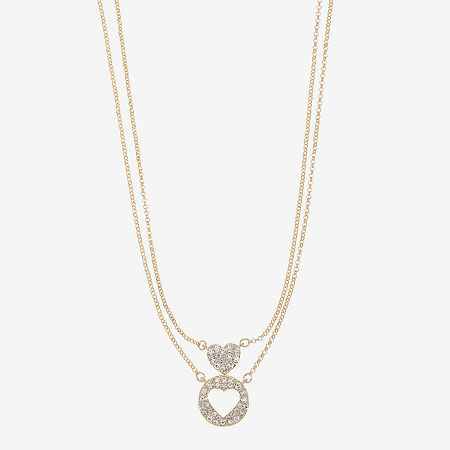 Click here for Liz Claiborne Womens Glass Heart 2-pc. Necklace Se... prices