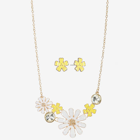Click here for Liz Claiborne Gold Tone Womens Yellow Glass Flower... prices