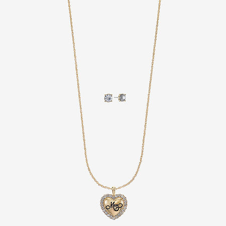 Click here for Monet Jewelry Gold Tone Mom Womens Glass Heart 2-p... prices