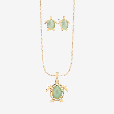 Click here for Monet Jewelry Gold Tone Turtle Womens Green Glass... prices