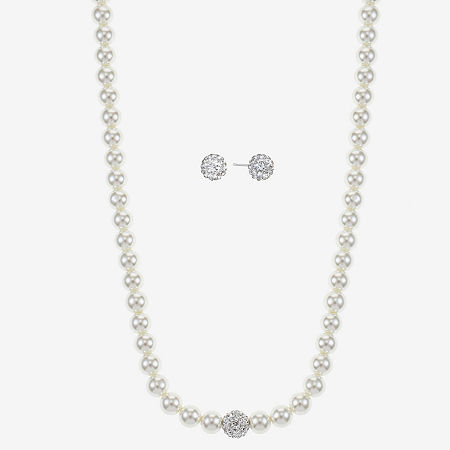 Click here for Monet Jewelry Gold Tone Womens White Glass Simulat... prices