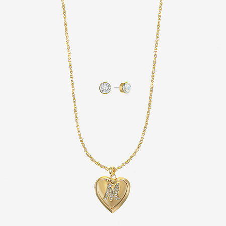 Click here for Monet Jewelry Gold Tone Initial Womens Glass Heart... prices