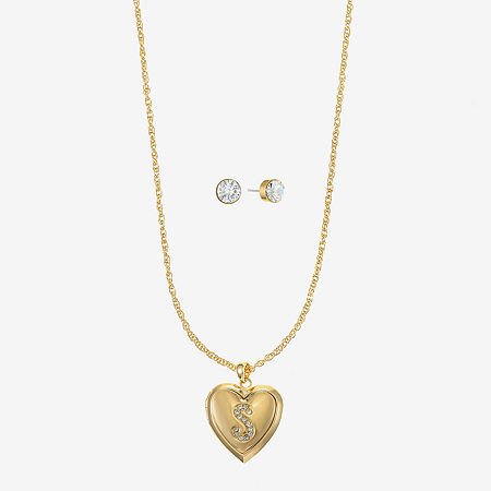 Click here for Monet Jewelry Gold Tone Initial Womens Glass Heart... prices