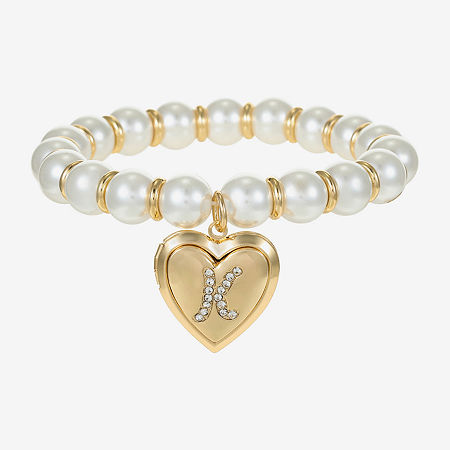 Click here for Monet Jewelry Gold Tone Initial Womens Glass Simul... prices