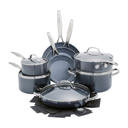 GreenPan Valencia Pro Ceramic Nonstick 16-Piece Cookware Set - Gray