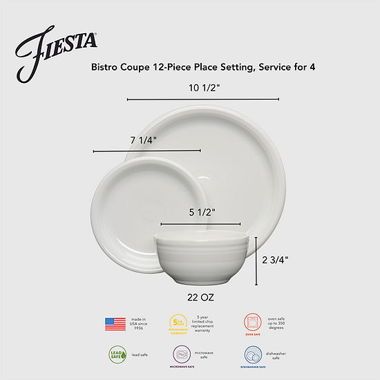 Fiesta Bistro Coupe 12-pc. Dinnerware Set - JCPenney Fiesta Bistro Coupe 12-pc. Dinnerware Set - JCPenney