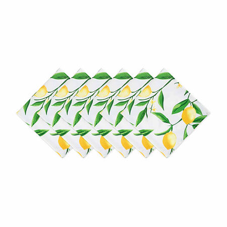 Design Imports Lemon Bliss Print Outdoor Napkin  Set of 6 - Multicolor