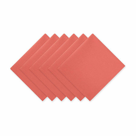 Design Imports Solid Napkin  Set of 6 - Coral